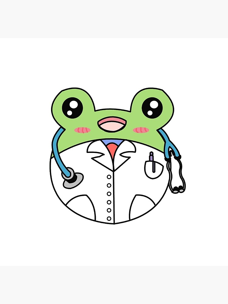 "Dr. Ribbits, kawaii frog wearing doctor's coat " Poster for Sale by ...