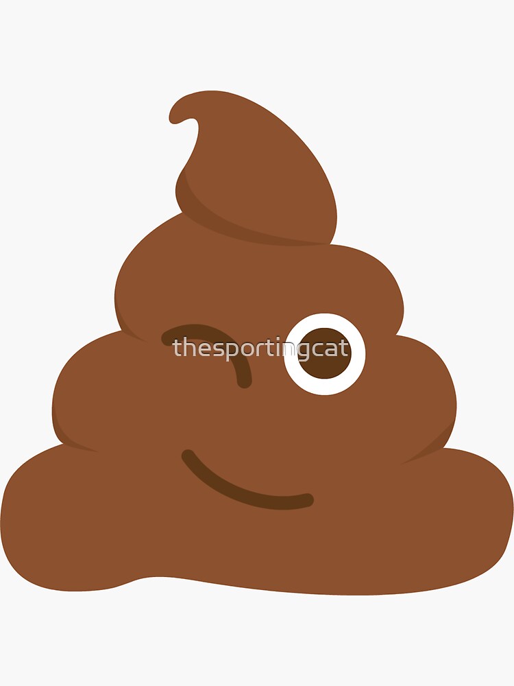 "Poop Emoji - 02 Wink" Sticker by thesportingcat | Redbubble