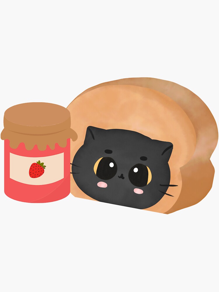 "Cat Bread" Sticker by RunaReta | Redbubble