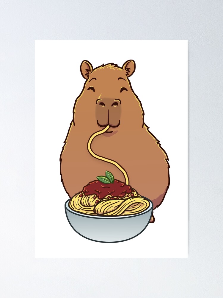"Capybara Spaghetti Bolognese" Poster by Capydays | Redbubble
