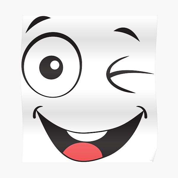 "Winking face emoji" Poster for Sale by Brothersfashion | Redbubble