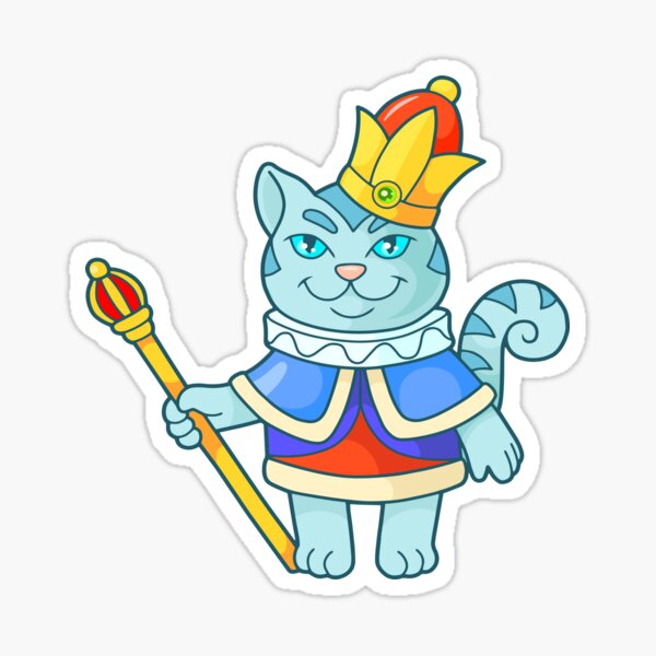 "Cat King " Sticker for Sale by bazared | Redbubble
