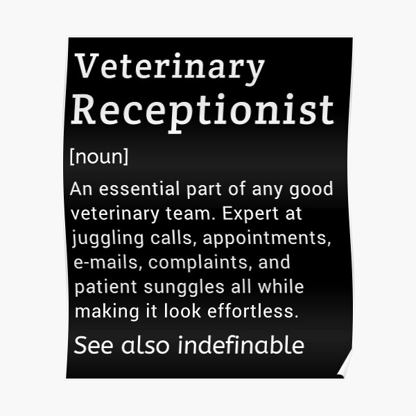 "Funny Gift idea for Veterinary Receptionist Appreciation Week ...