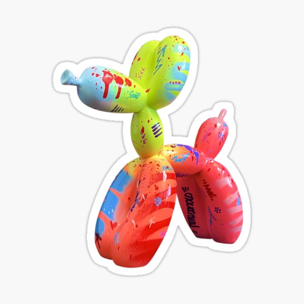 "Neon Jeff Koons Dog" Sticker by Socrate-art | Redbubble