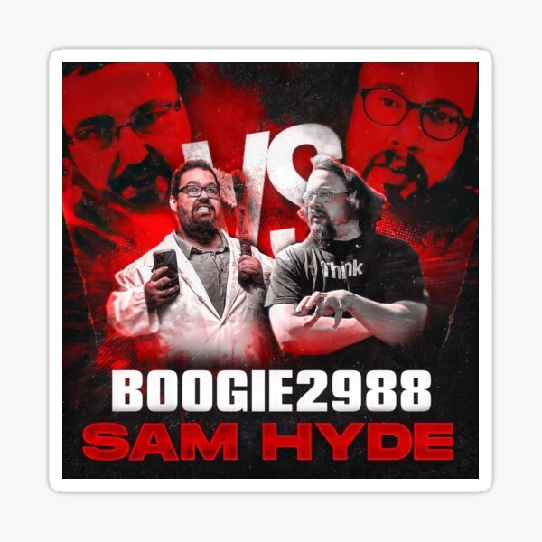 "Sam Hyde vs Boogie2988" Sticker by SamHydeBootlegs | Redbubble
