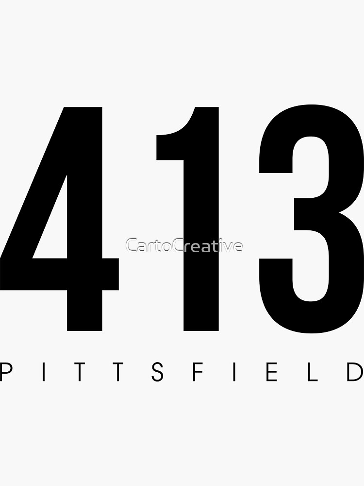 "Pittsfield, MA - 413 Area Code" Sticker for Sale by CartoCreative ...