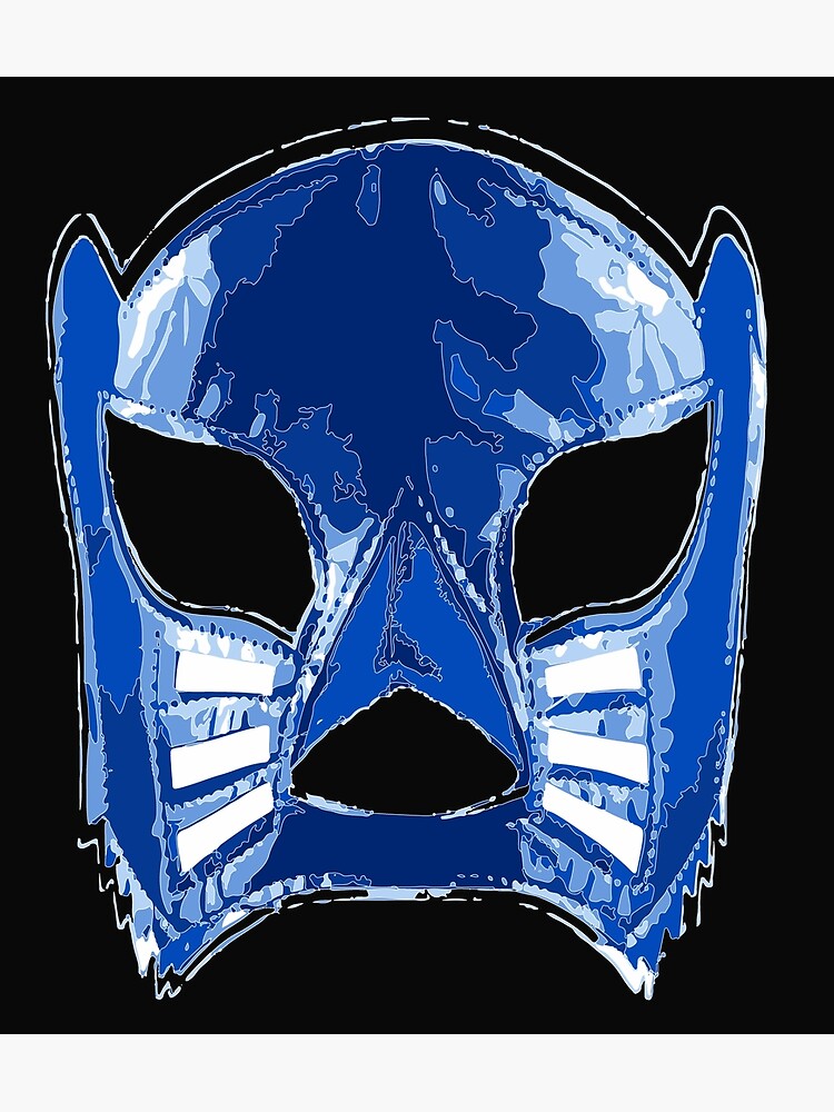 "Mexican wrestling, Blue panther mask" Poster for Sale by hombredelodo ...