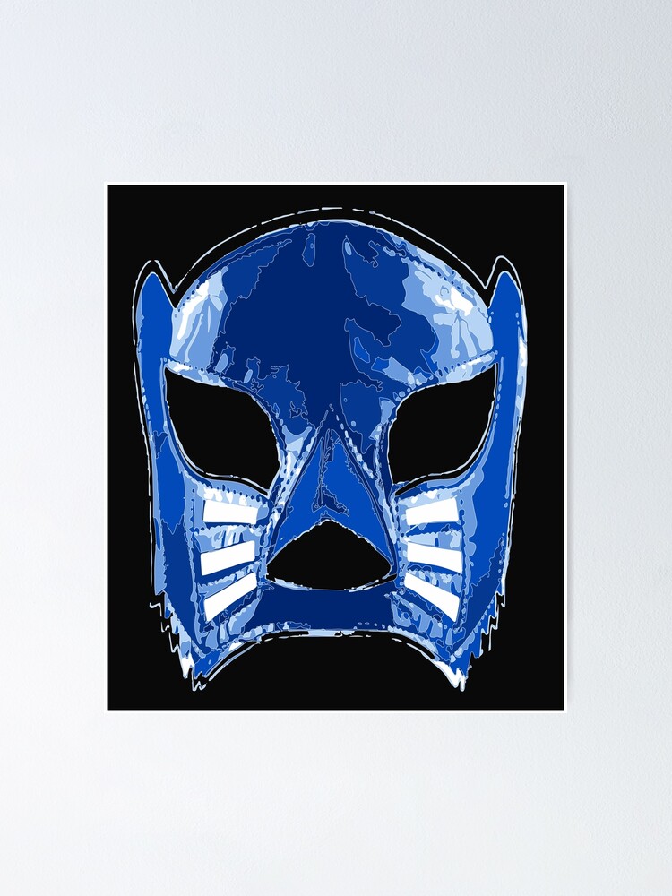 "Mexican wrestling, Blue panther mask" Poster for Sale by hombredelodo ...