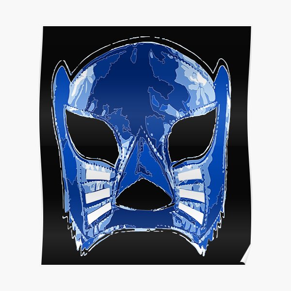 "Mexican wrestling, Blue panther mask" Poster for Sale by hombredelodo ...