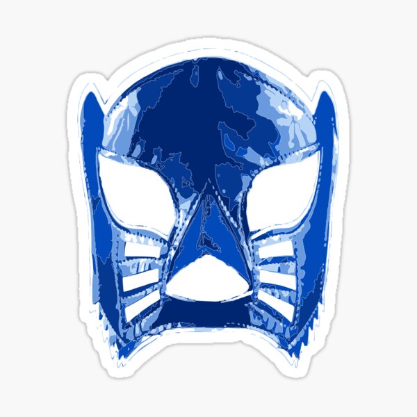 "Mexican wrestling, Blue panther mask" Sticker by hombredelodo | Redbubble