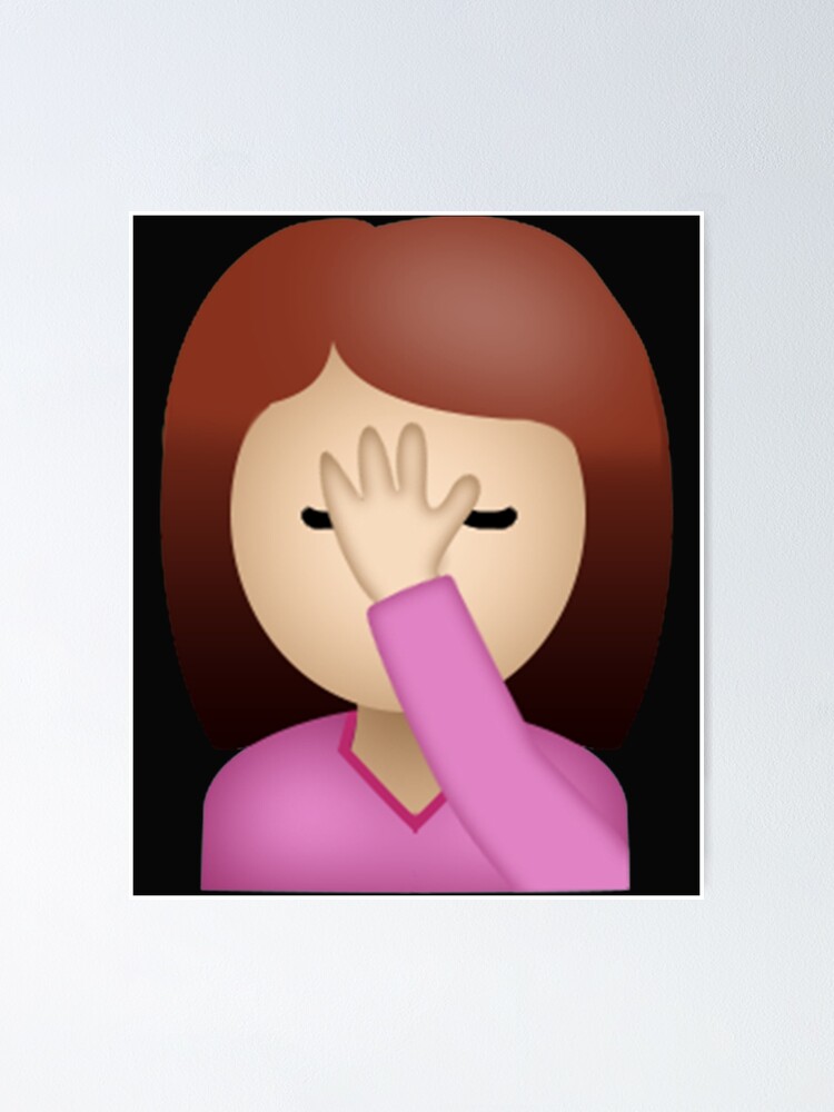 "Lady Palm Face Emoji " Poster for Sale by CasualKnit | Redbubble
