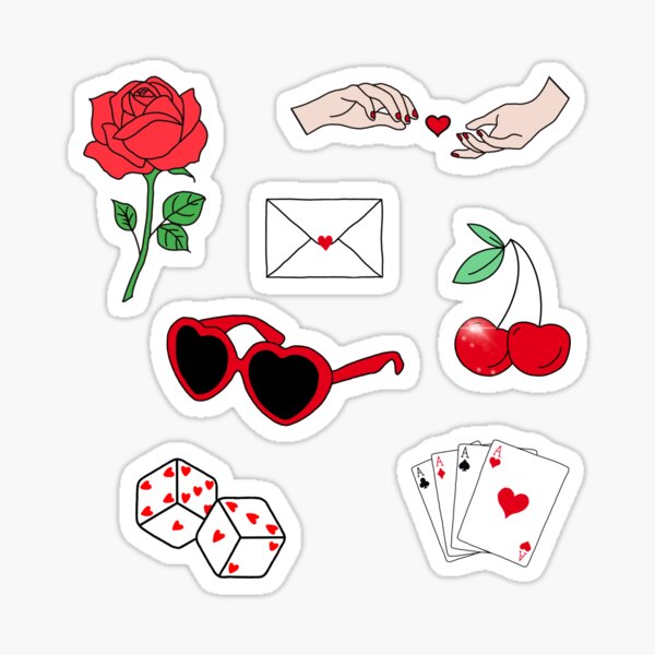 "Aesthetic red graphic design " Sticker for Sale by Holly-berry-art ...