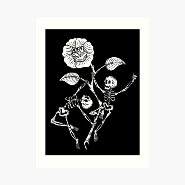 "Skeleton Pole Dance" Art Print for Sale by TheRiZart | Redbubble