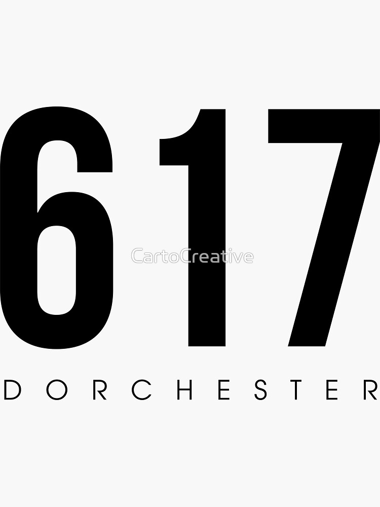 "Dorchester, MA - 617 Area Code" Sticker for Sale by CartoCreative ...