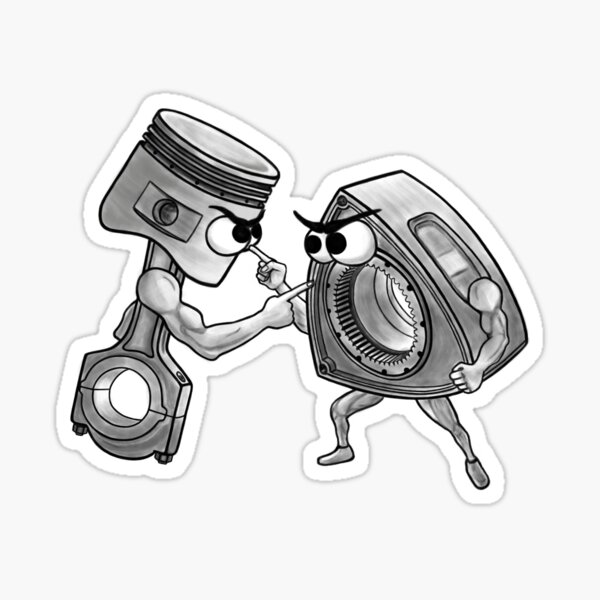 "Piston VS Rotor" Sticker for Sale by LatticeART | Redbubble