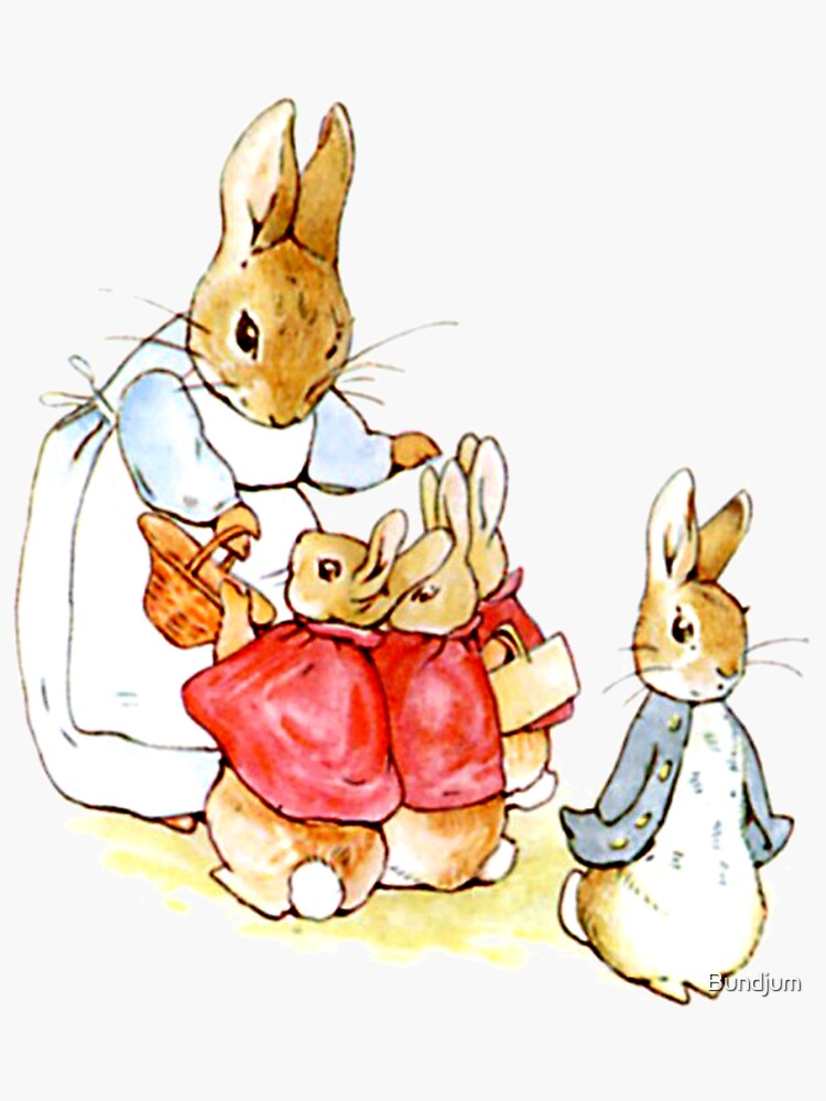 "Peter Rabbit and Family" Sticker for Sale by Bundjum | Redbubble
