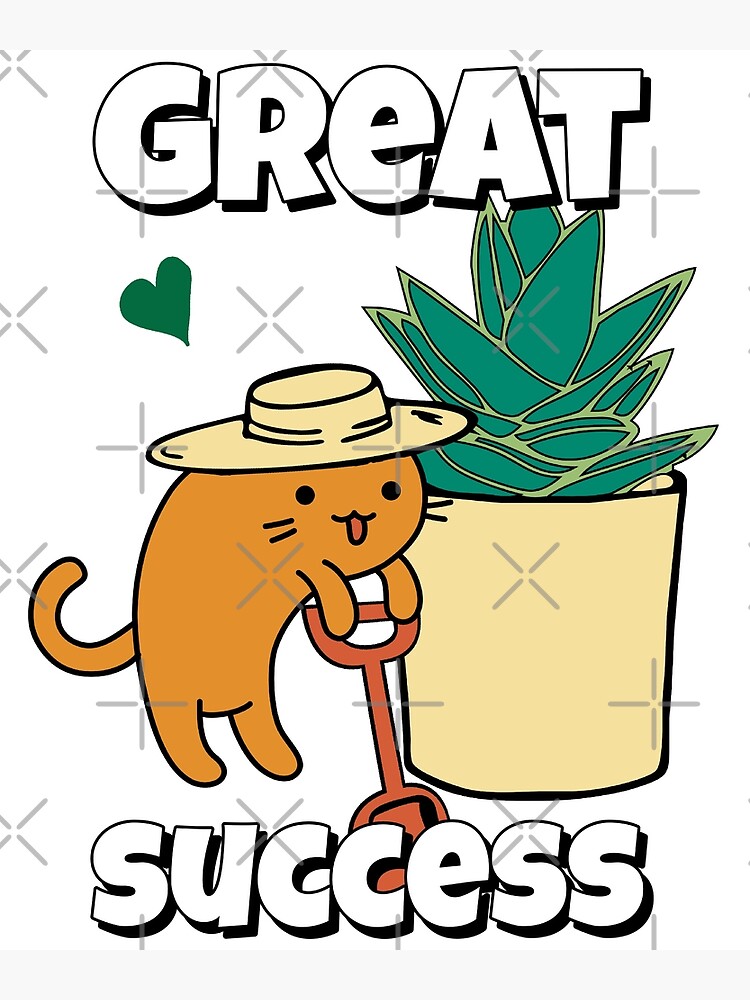 "Agave succulent and cartoon Cat gardener great success" Photographic ...