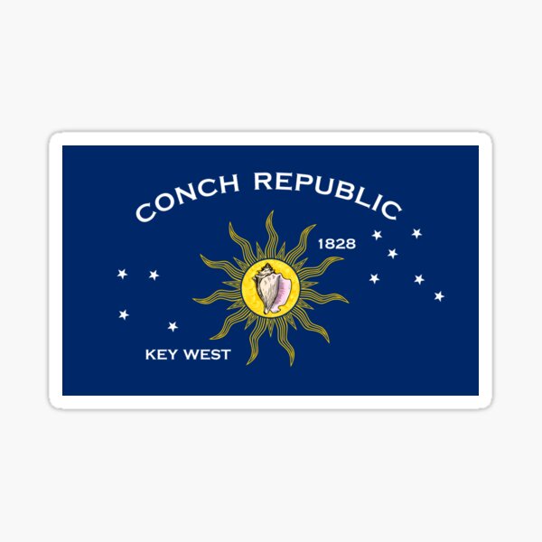 "Flag of Conch Republic Key West, Florida USA" Sticker by mo91 | Redbubble