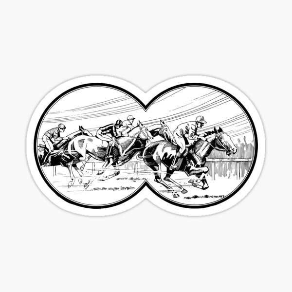 "Horse racing" Sticker for Sale by bububearshop | Redbubble