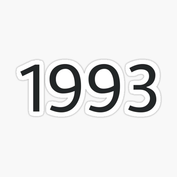 "Nineteen ninety-three" Sticker by Tito87 | Redbubble
