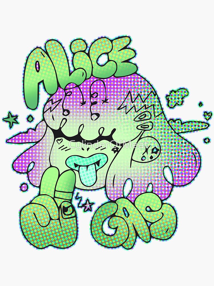 "Alice Gas Green" Sticker by CylinderOfMeat | Redbubble