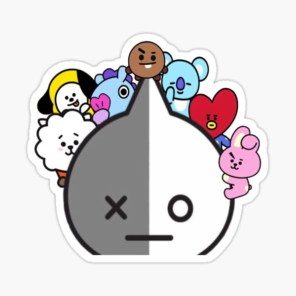 "On Van Head BT21 " Sticker by Tinyheartist | Redbubble