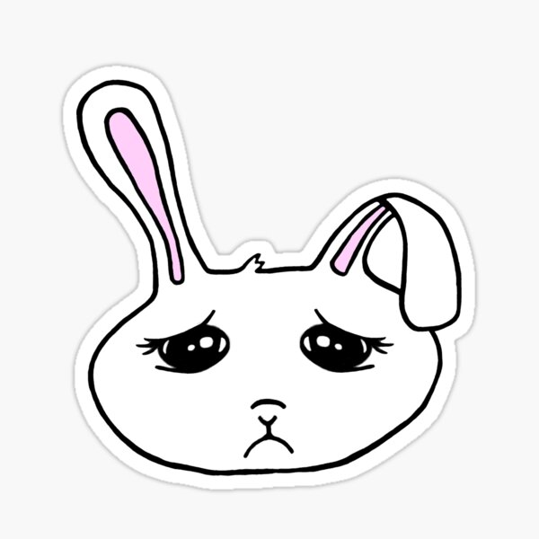 "Sad Bunny - White" Sticker by MDHatch | Redbubble