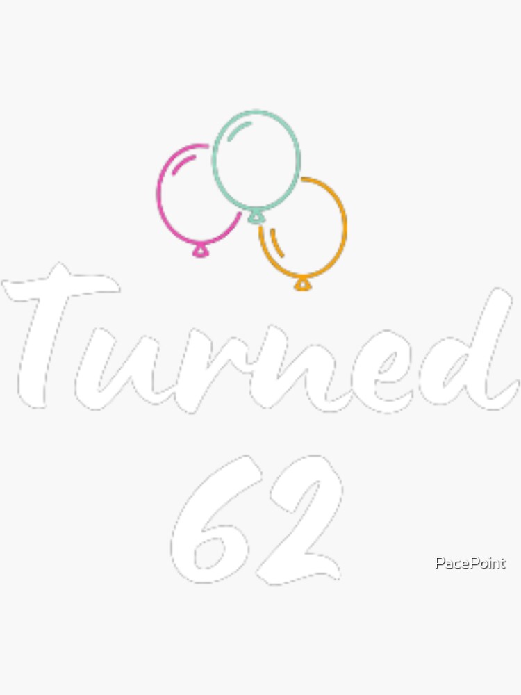 " Turned 62-simple font-text based-birthday boy/girl-black and white ...