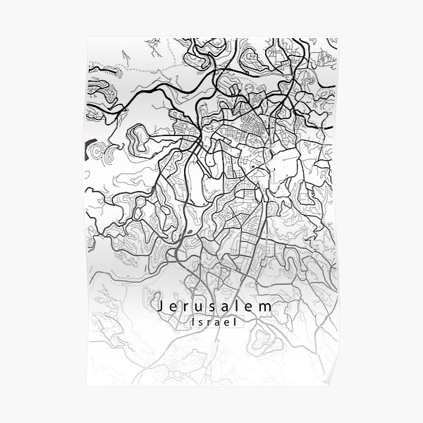 "Jerusalem Israel City Map" Poster by Robin-Niemczyk | Redbubble