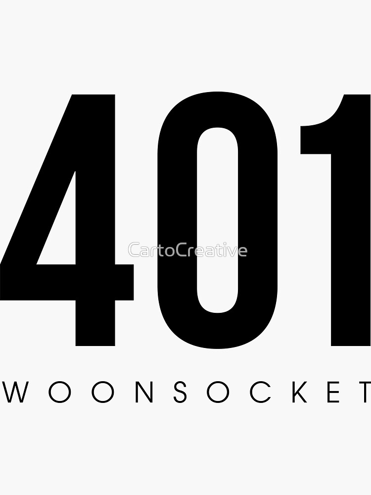 "Woonsocket, RI - 401 Area Code" Sticker for Sale by CartoCreative ...
