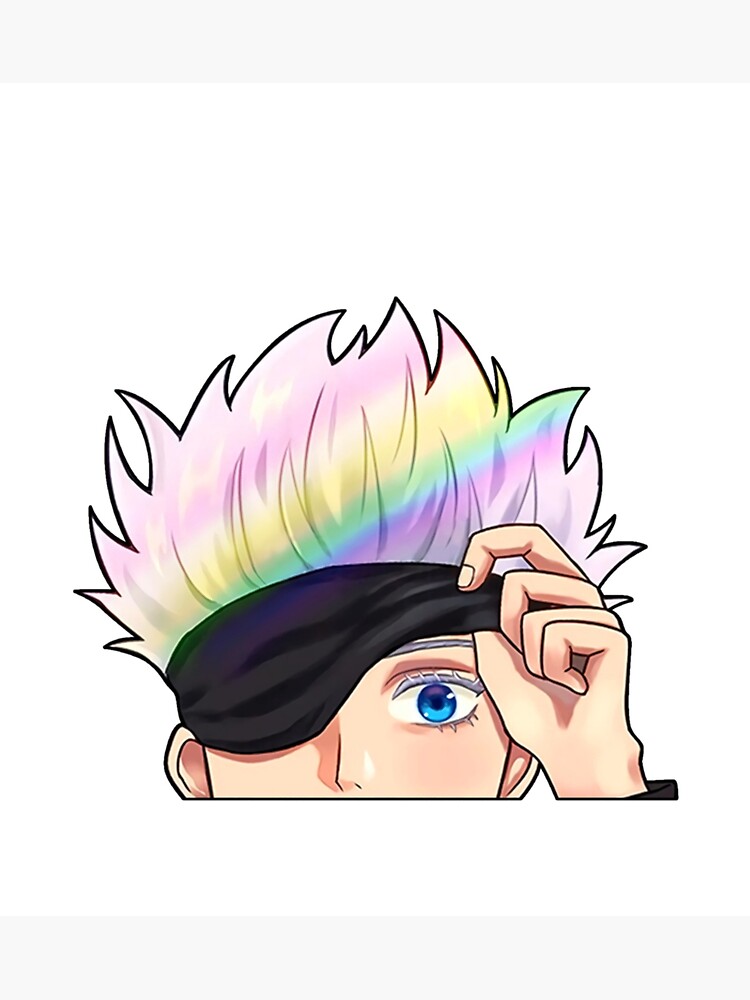 " Jujutsu Kaisen Gojo Satoru Peeker" Poster by tredingin | Redbubble