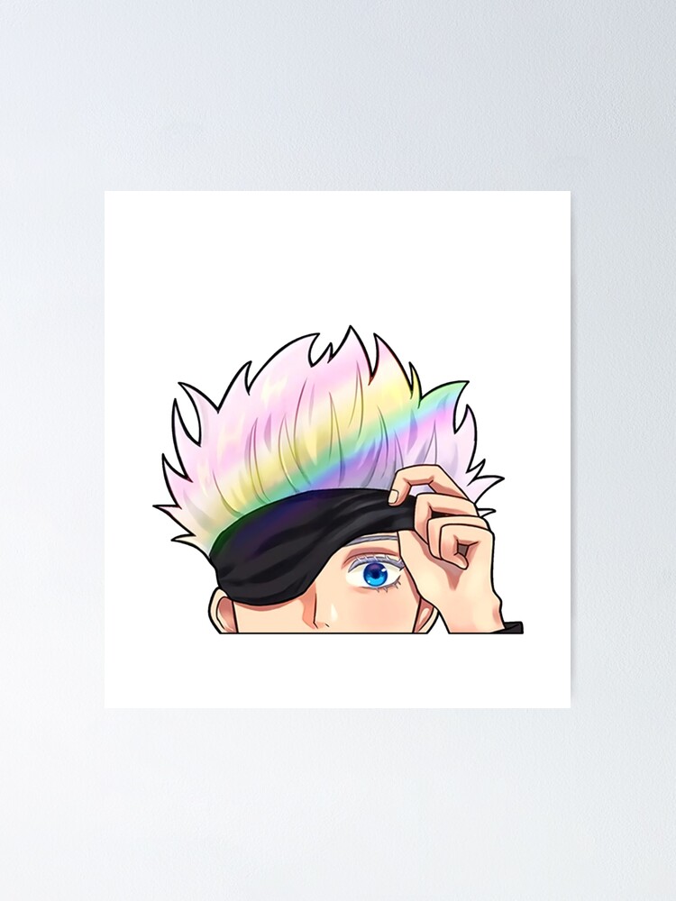 " Jujutsu Kaisen Gojo Satoru Peeker" Poster by tredingin | Redbubble