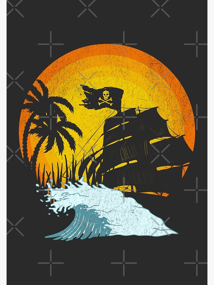 Póster «Barco Pirata Tropico Isla Ola Atardecer» de CoolSkin | Redbubble