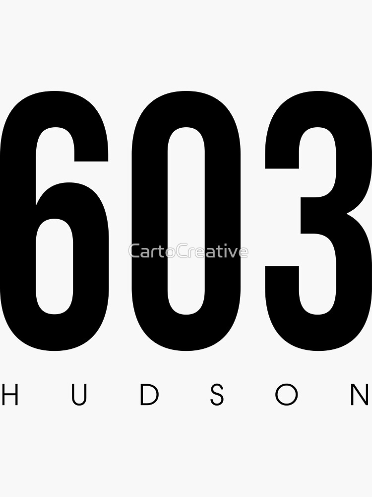 "Hudson, NH - 603 Area Code" Sticker by CartoCreative | Redbubble