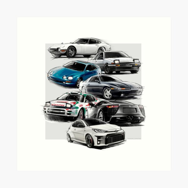 "japan car culture icons" Art Print for Sale by DBCarStore | Redbubble