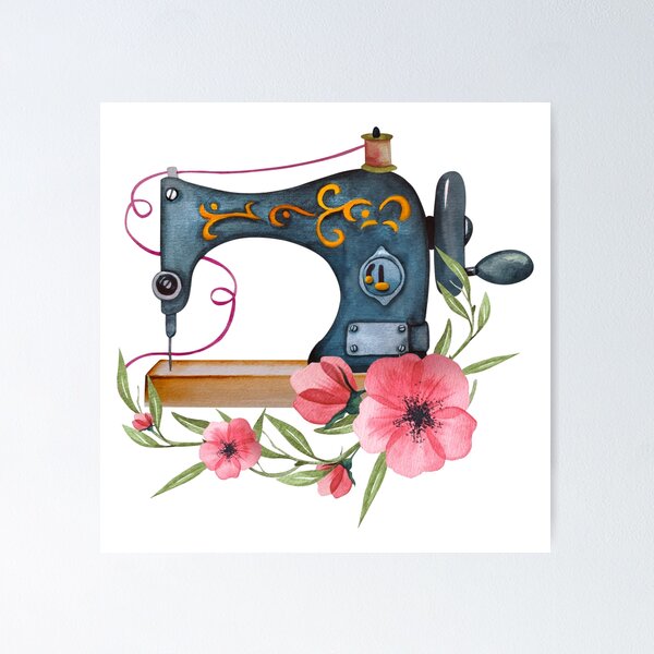 "Vintage Sewing Machine" Poster for Sale by silviaol | Redbubble