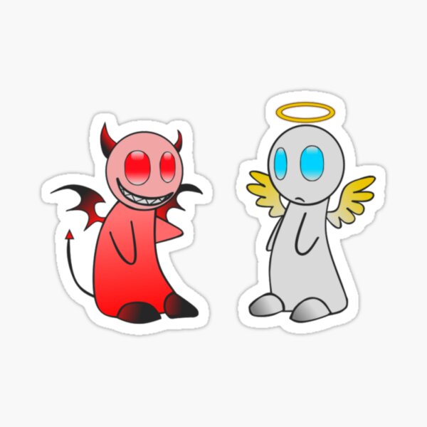 "Good side and bad side" Sticker by Celinotwd | Redbubble