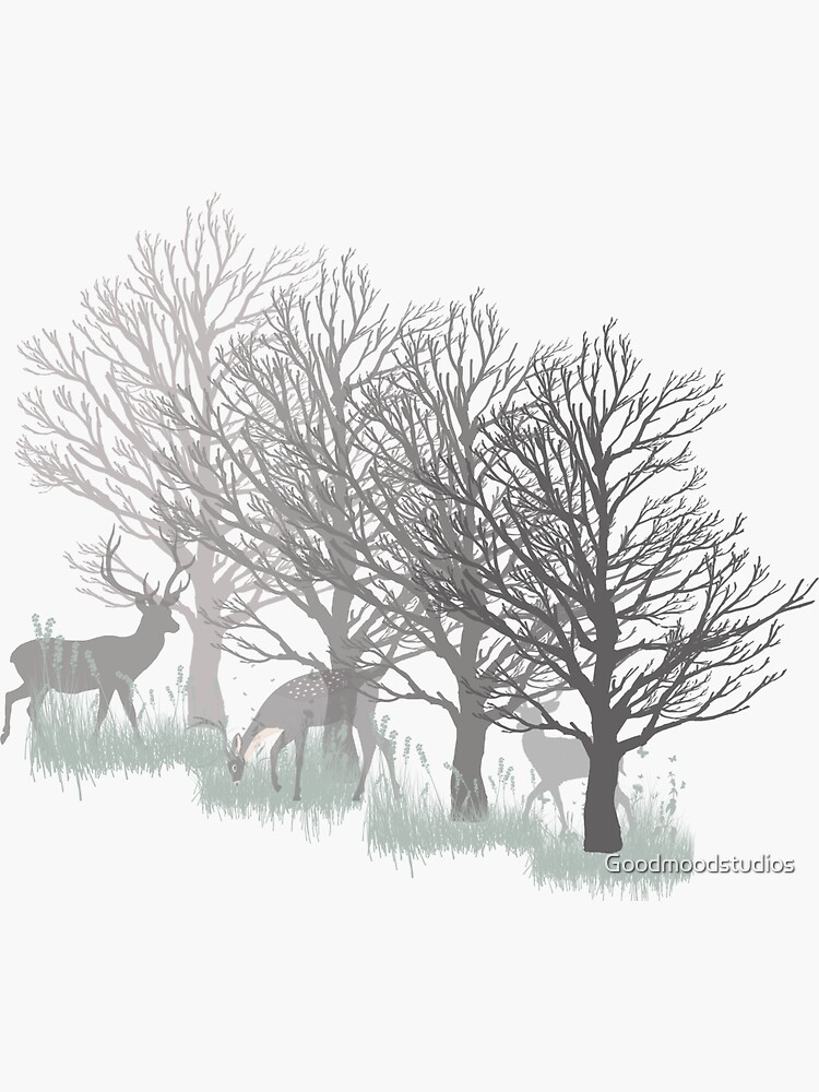 "Enchanted Forest" Sticker for Sale by Goodmoodstudios | Redbubble