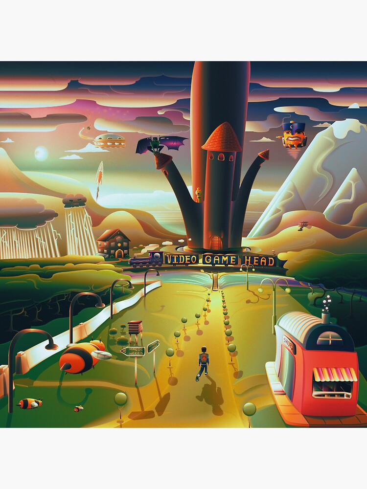 "Video Game Head" Sticker by MyWorldBlurry | Redbubble