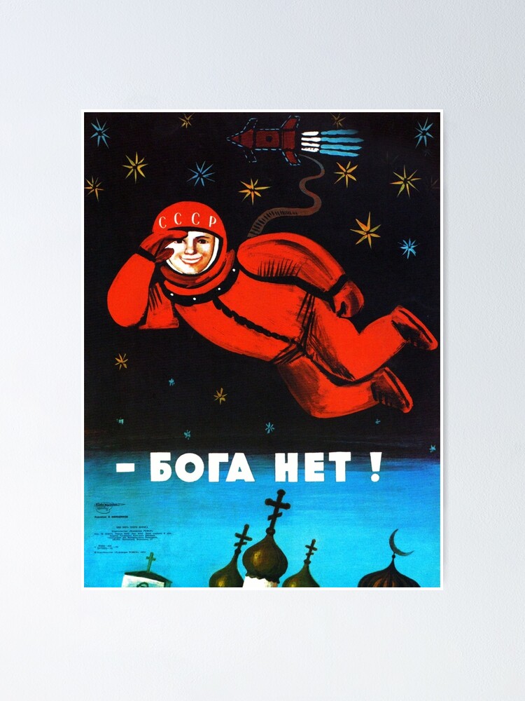 "Yuri Gagarin First Man in Space "There's no god! / Бога Нет!" Vintage ...