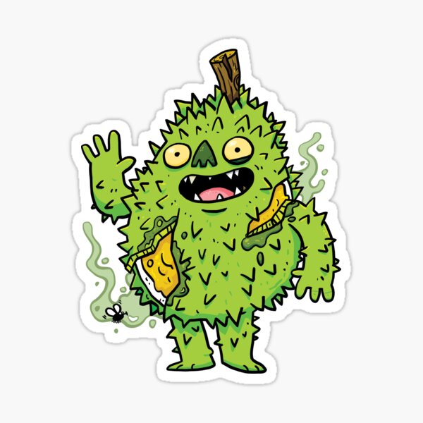 "Stinky Little Durian Monster" Sticker by striffle | Redbubble