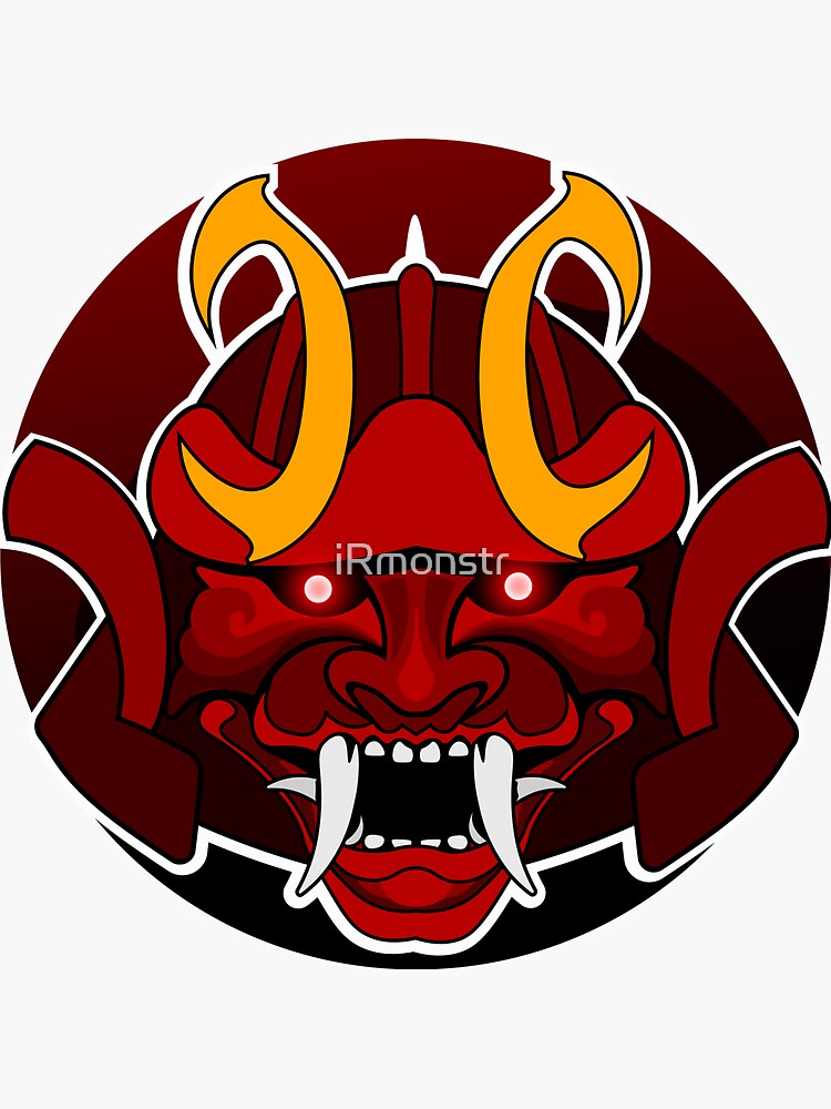 "Samurai mask" Sticker by iRmonstr | Redbubble