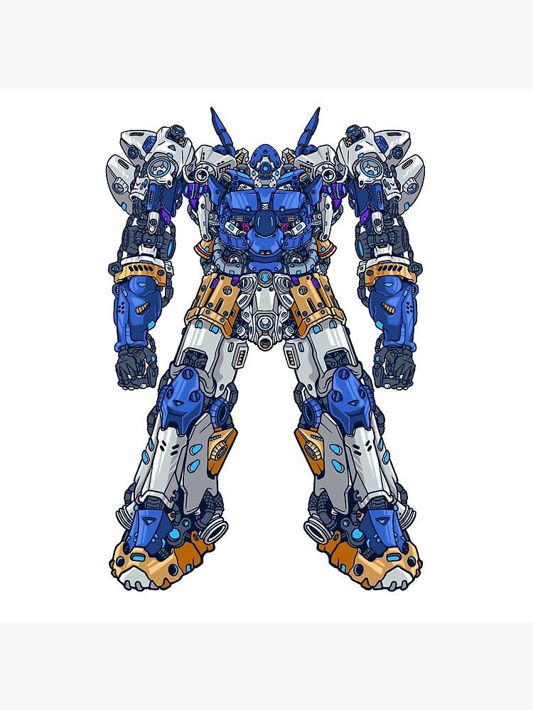Lámina metálica «Robot mecha gigante azul futurista construido por ...