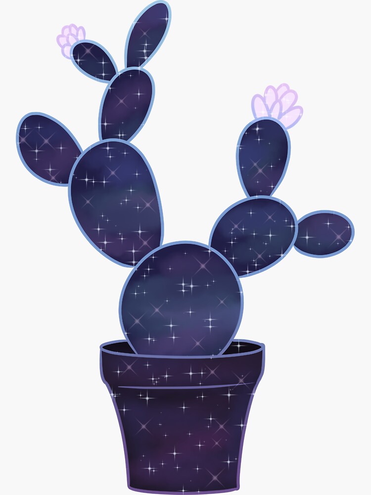 "Midnight Essence: Galaxy Cactus" Sticker by kabocha-chan | Redbubble