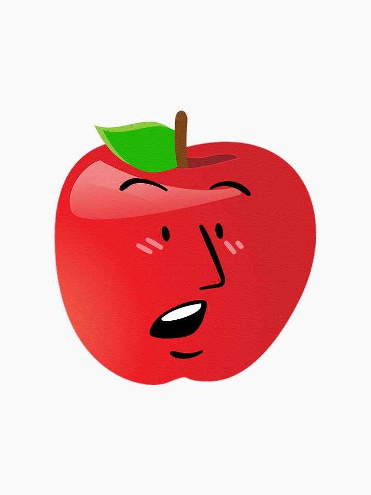 "Shocked Apple" Sticker for Sale by EmikyDesigns | Redbubble