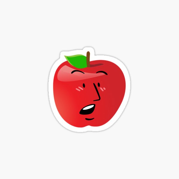 "Shocked Apple" Sticker for Sale by EmikyDesigns | Redbubble