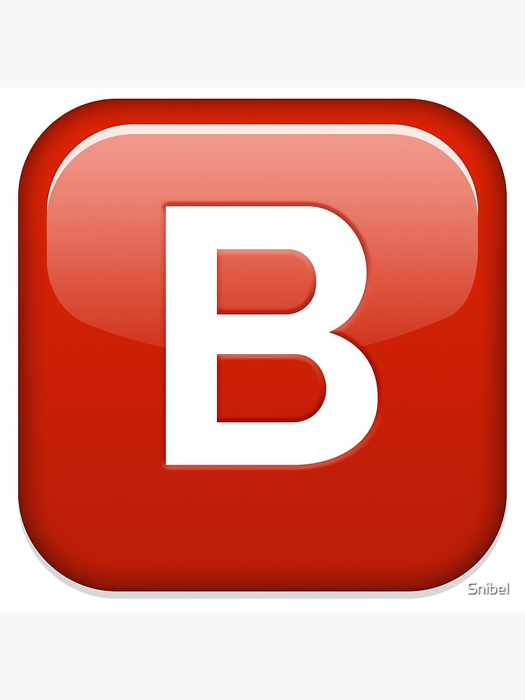 "B button emoji" Art Print for Sale by Snibel | Redbubble