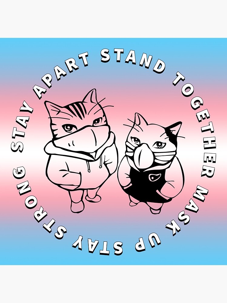 "Stay Strong: Trans Pride Cats" Sticker by viblue | Redbubble