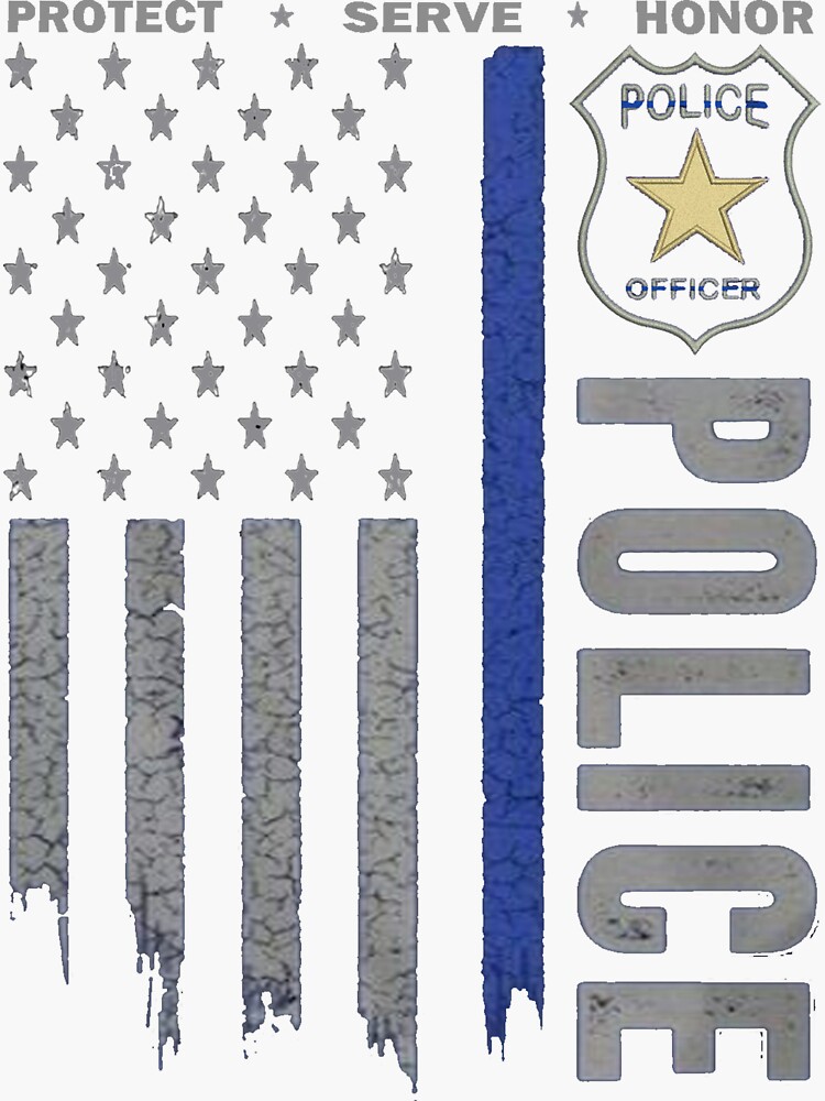 "Police Flag" Sticker by bluelinespartan | Redbubble