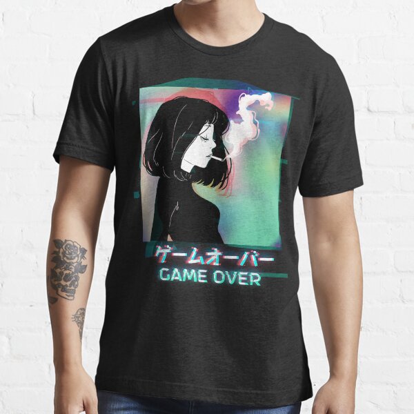 Japanese Vaporwave Sad Anime Girl Game Over Indie Aesthetic T Shirt